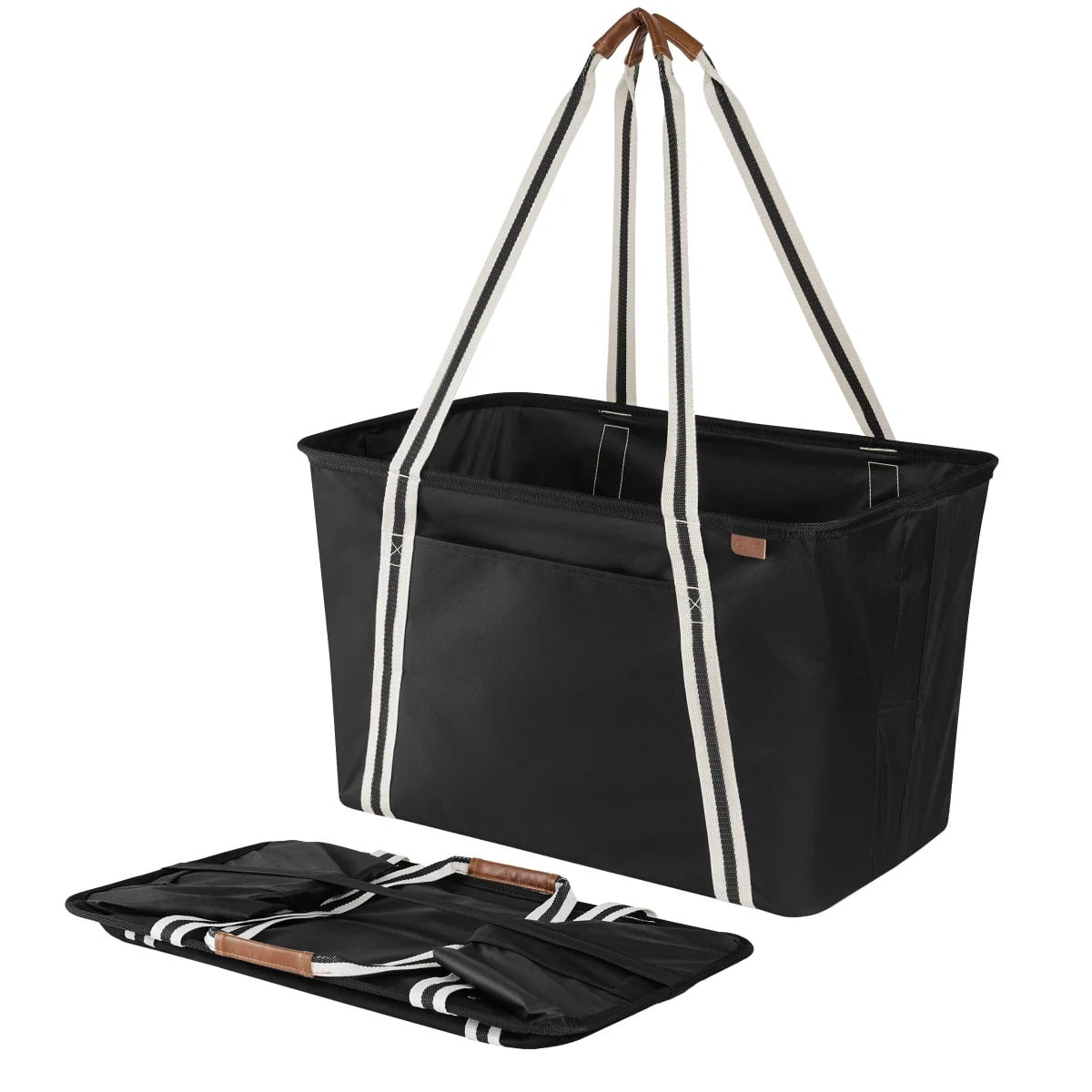 CleverMade Collapsible CarryAll Tote, Black (Pack of 2) - Walmart.com