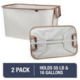 CleverMade Collapsible Laundry Baskets 2PK - 60L (16 Gal) Cream ...