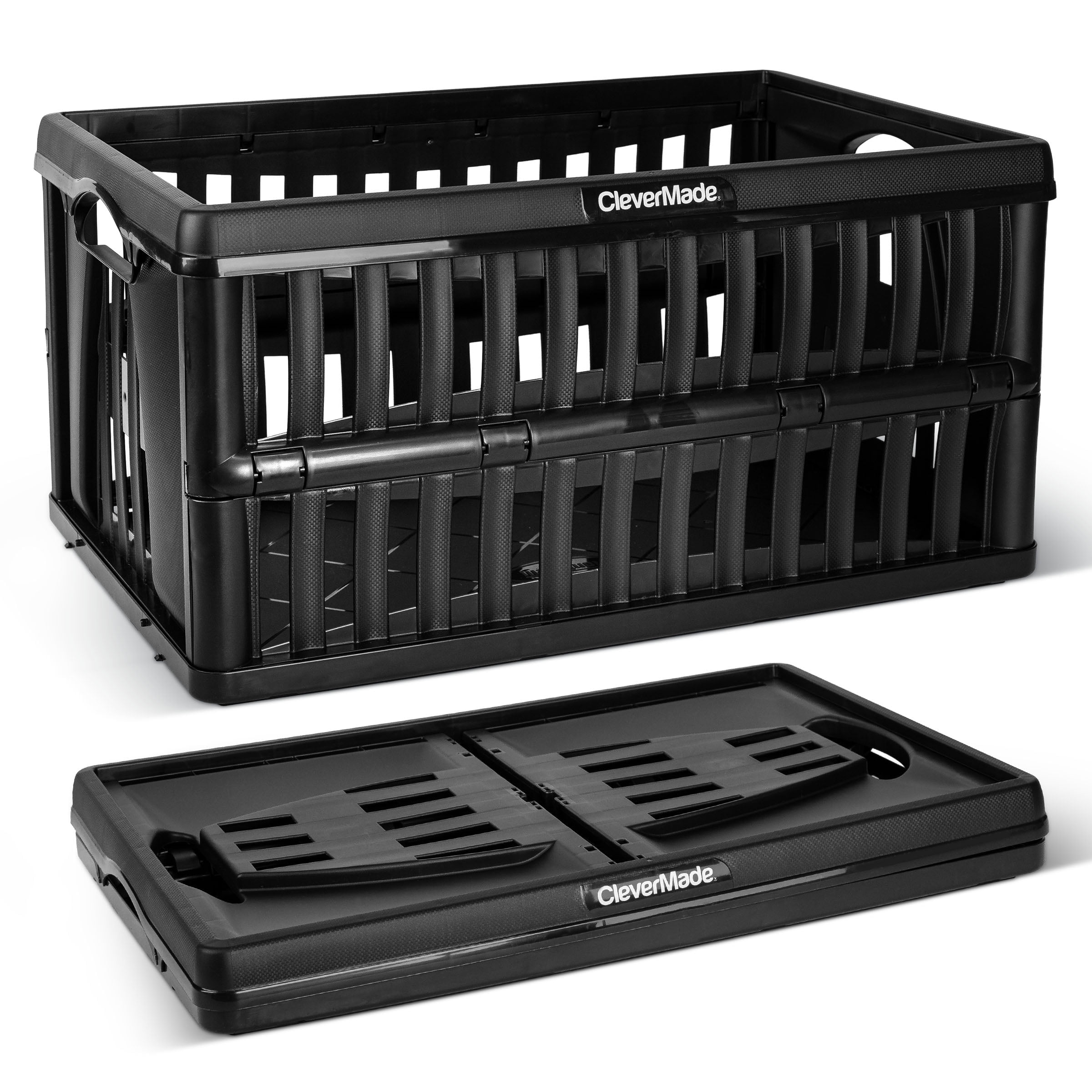 CleverMade Collapsible Utility Crate (100% Recycled) - 60L - Obsidian ...