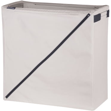 Lavish Home Two-Sided Fabric Laundry Hamper with Lid and Handles, Gray ...