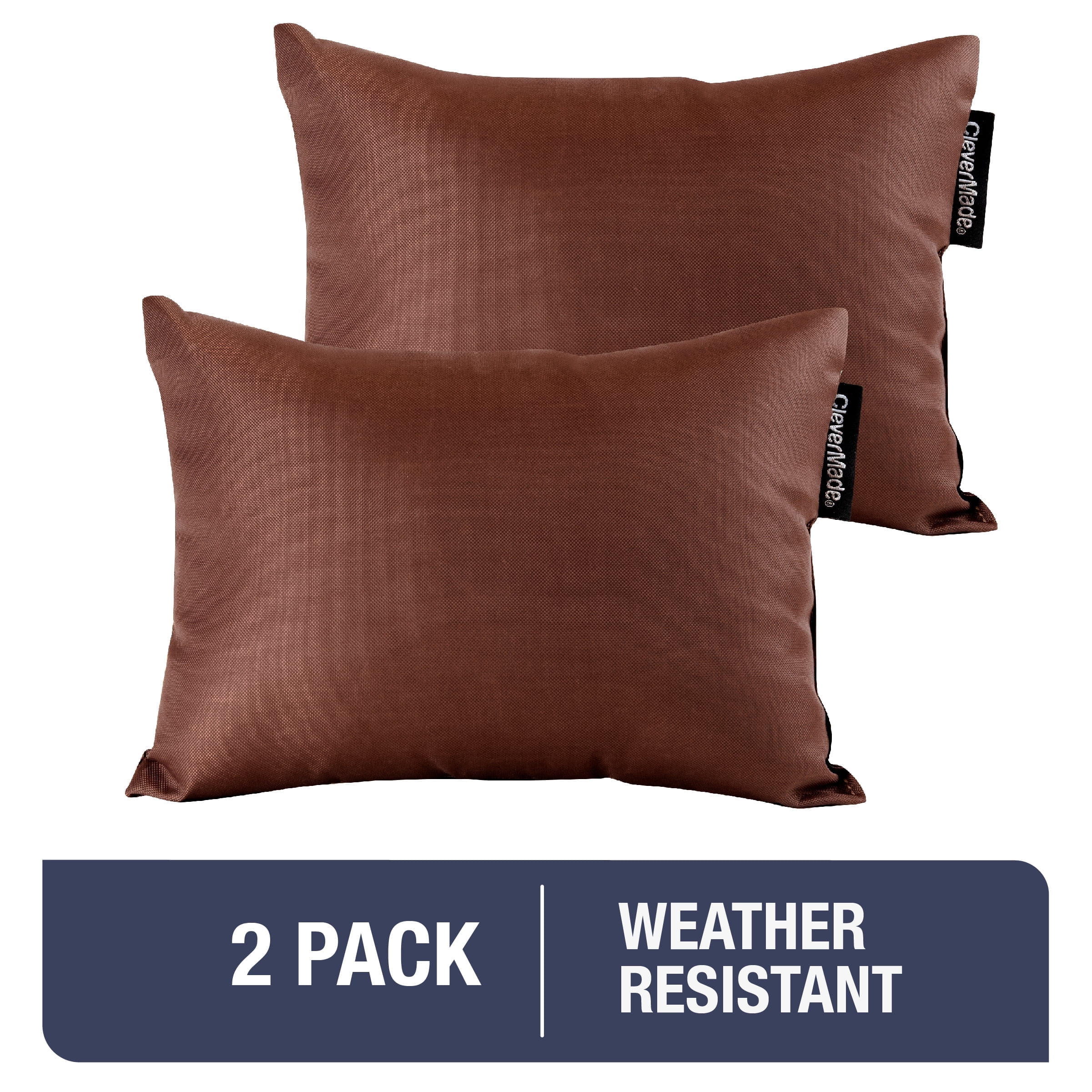 CleverMade Outdoor Chair Pillows with Elastic Band, Mocha - Walmart.com