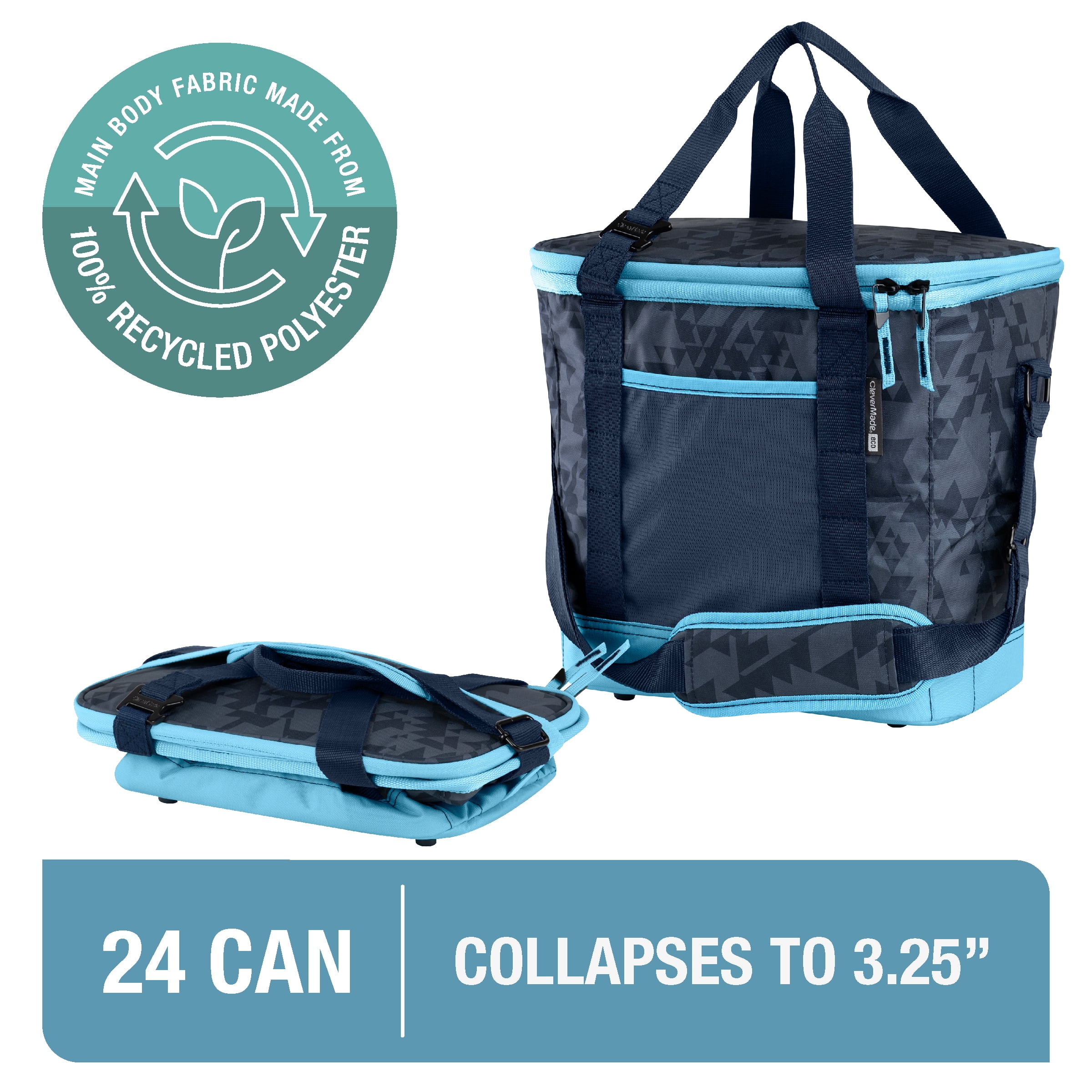 CleverMade Collapsible Tahoe Cooler, 24 Can, Aquatic - Walmart.com