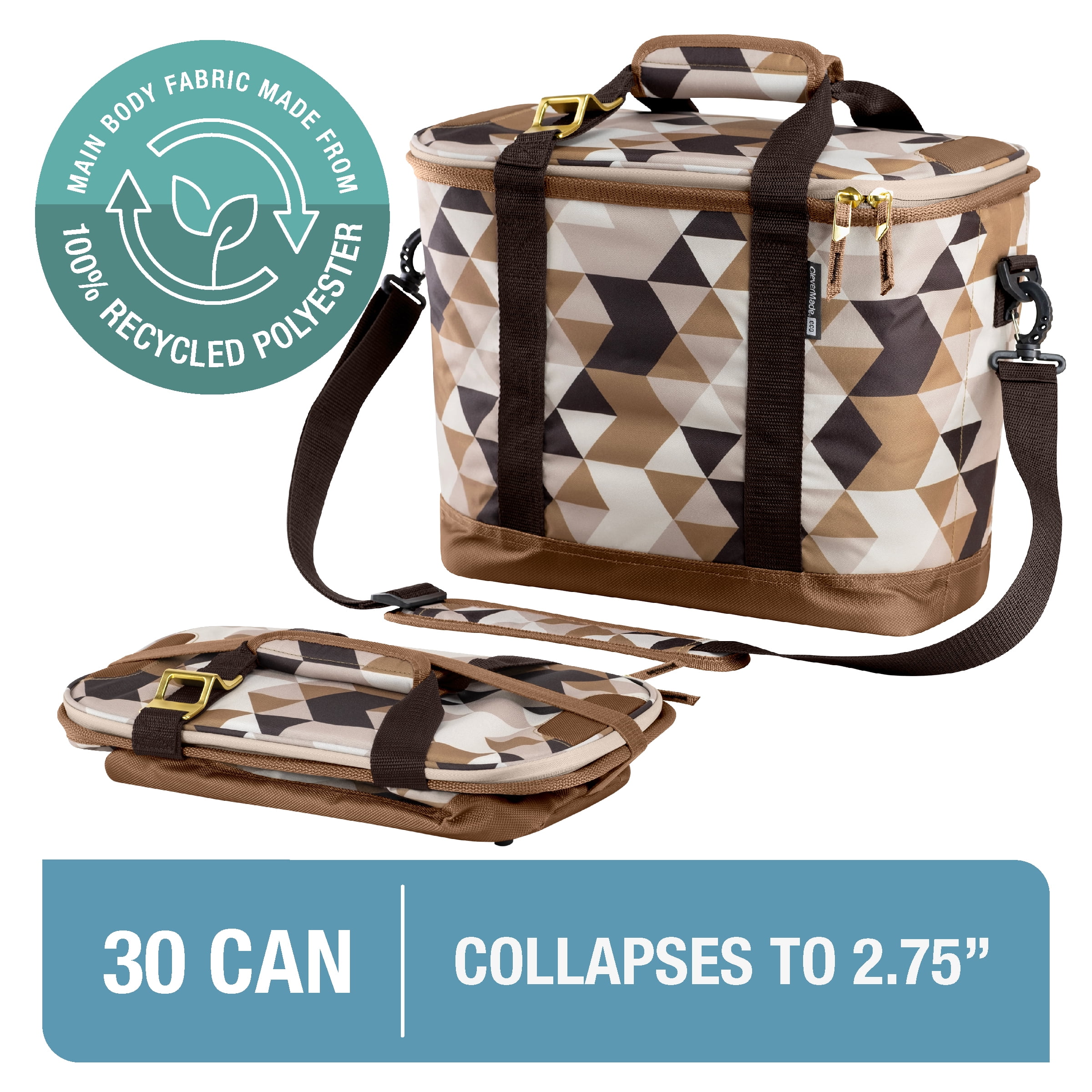 CleverMade Tahoe Collapsible Cooler Bag, 30 Can - Desert Camo - Walmart.com