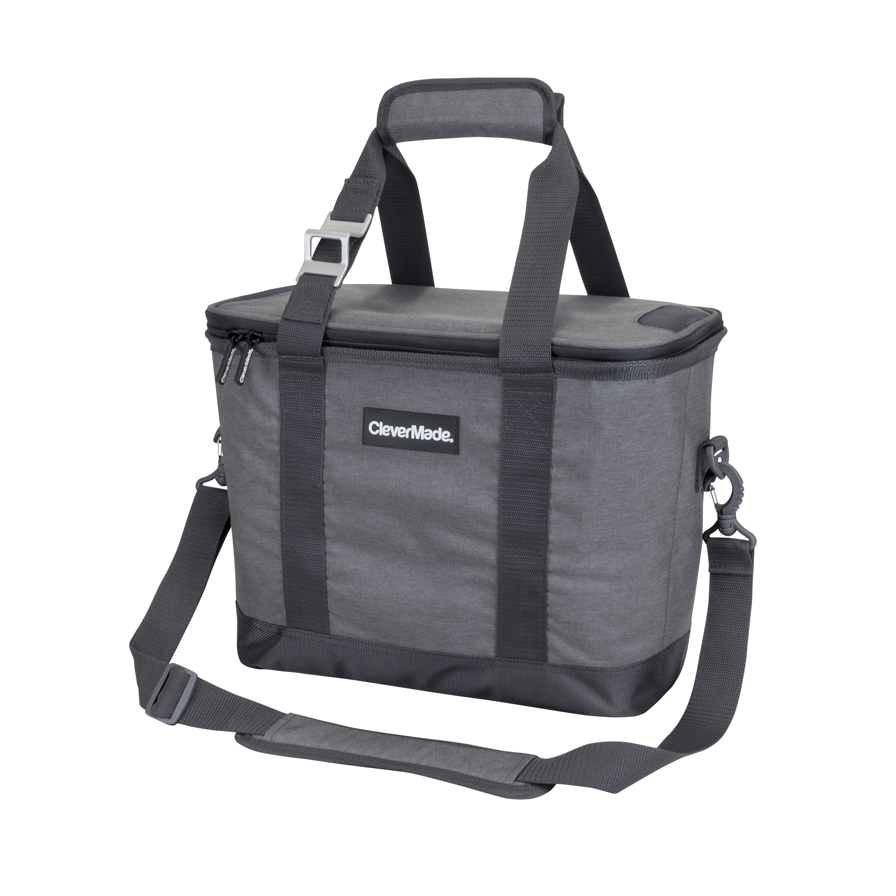 CleverMade Tahoe Collapsible Cooler Bag, 30 Can - Grey/Charcoal ...