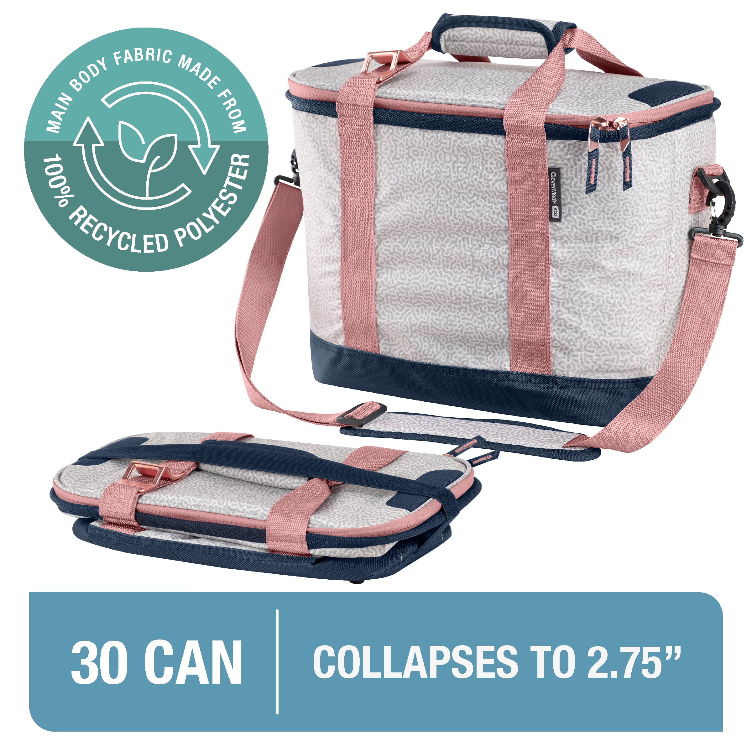 CleverMade Tahoe Collapsible Cooler Bag, 30 Can - Rose Gold - Walmart.com