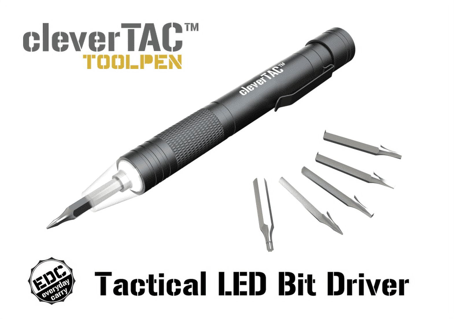 CleverTac Tactical LED Screwdriver with Magnetic Bit Holder 6 Pack ...