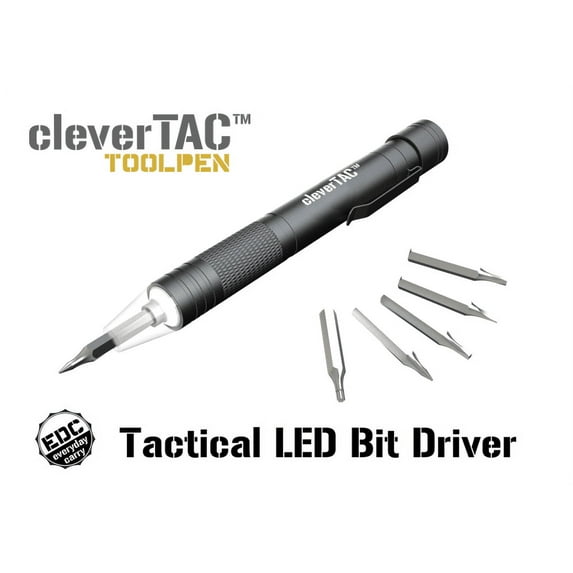 CleverTac Tactical LED Screwdriver with Magnetic Bit Holder 6 Pack ...