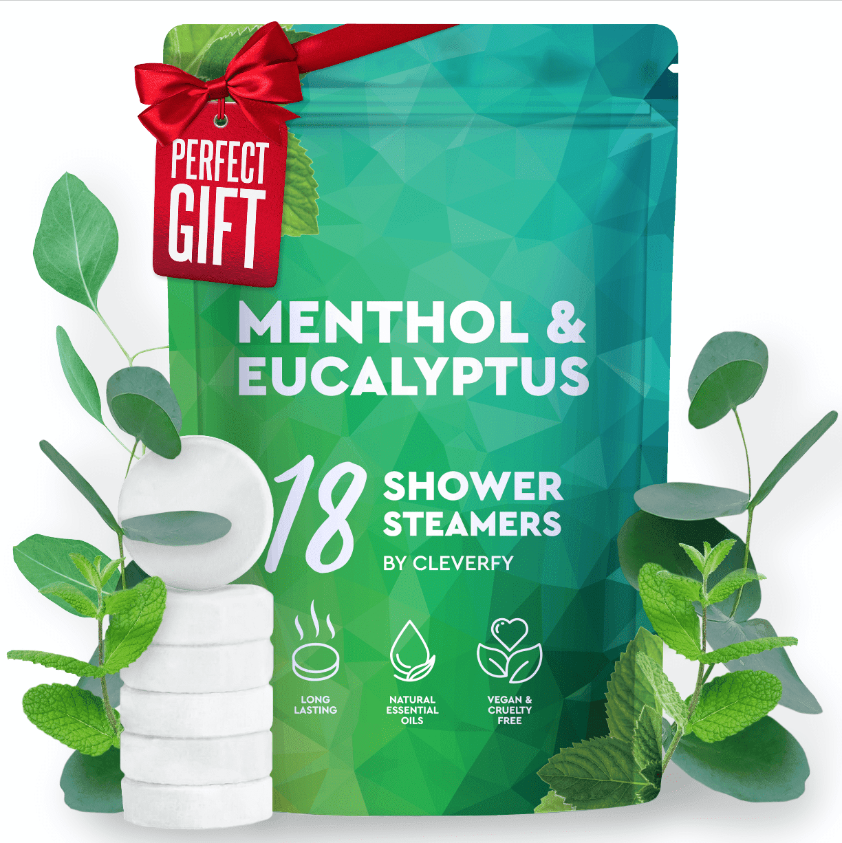 Cleverfy Aromatherapy Shower Steamers - 18 Pack, Menthol & Eucalyptus, Stress Relief - Walmart.com