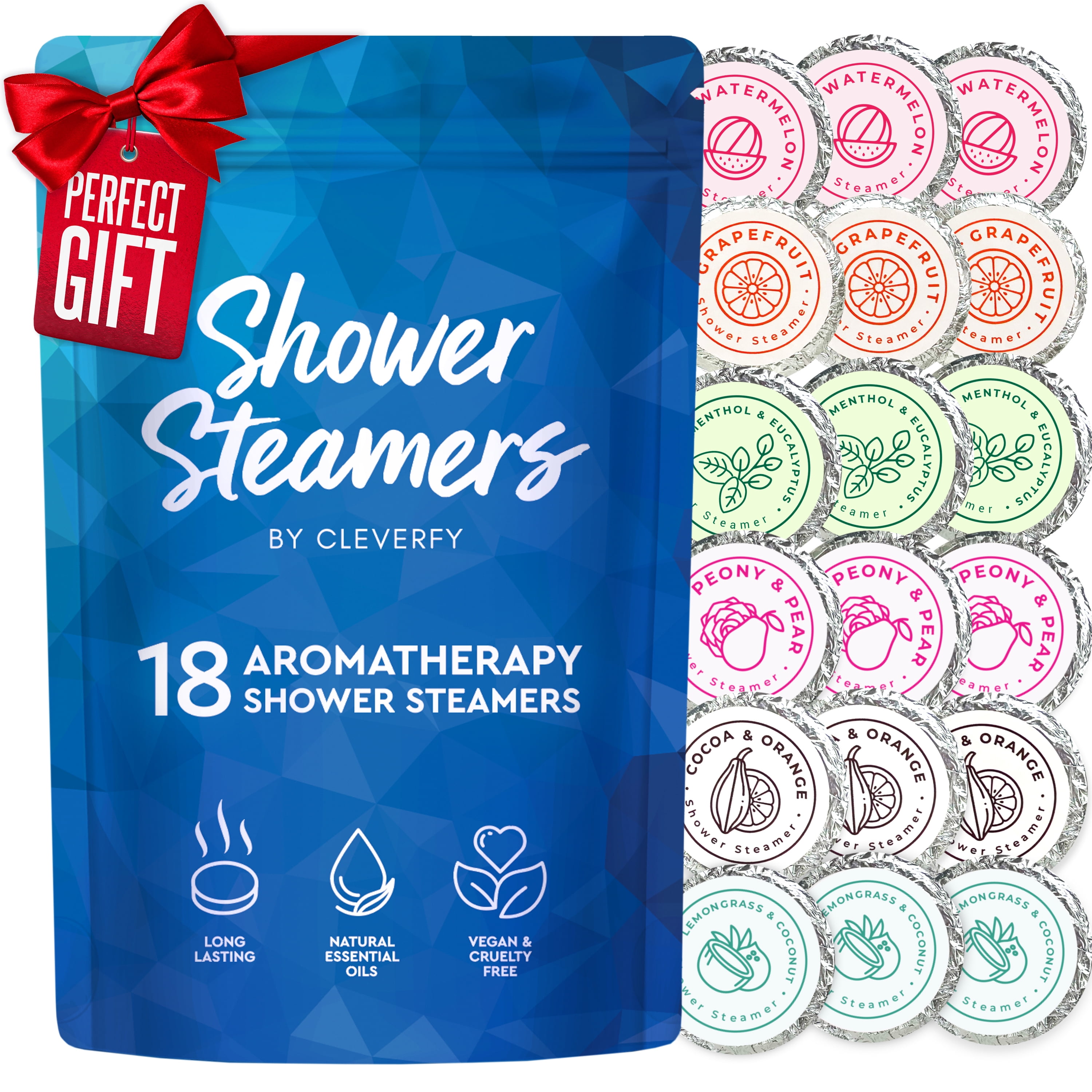 Cleverfy Shower Steamers Aromatherapy - 18 Pack of Shower Bombs with ...
