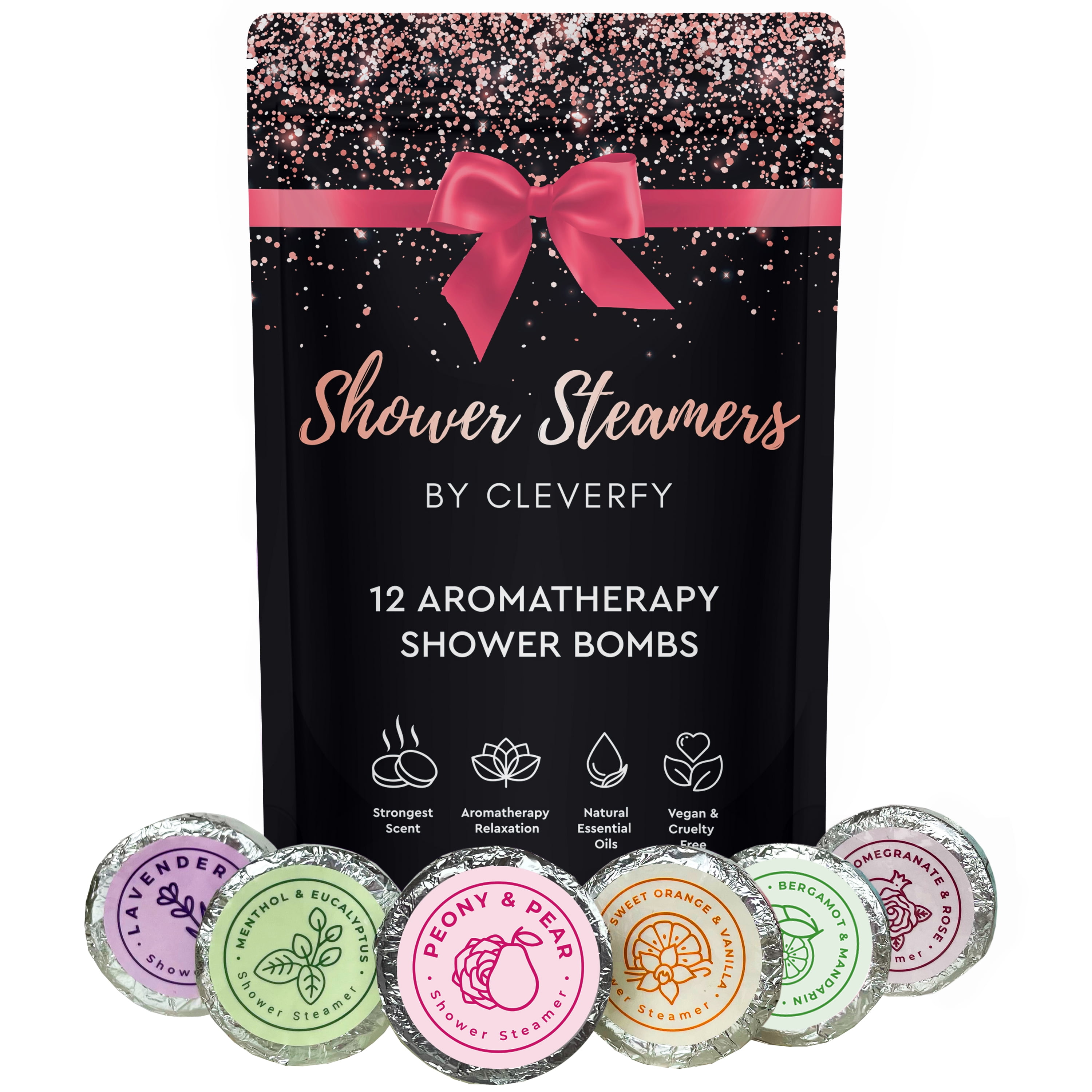 Cleverfy Aromatherapy Shower Steamers 12 Pack With Essential Oils