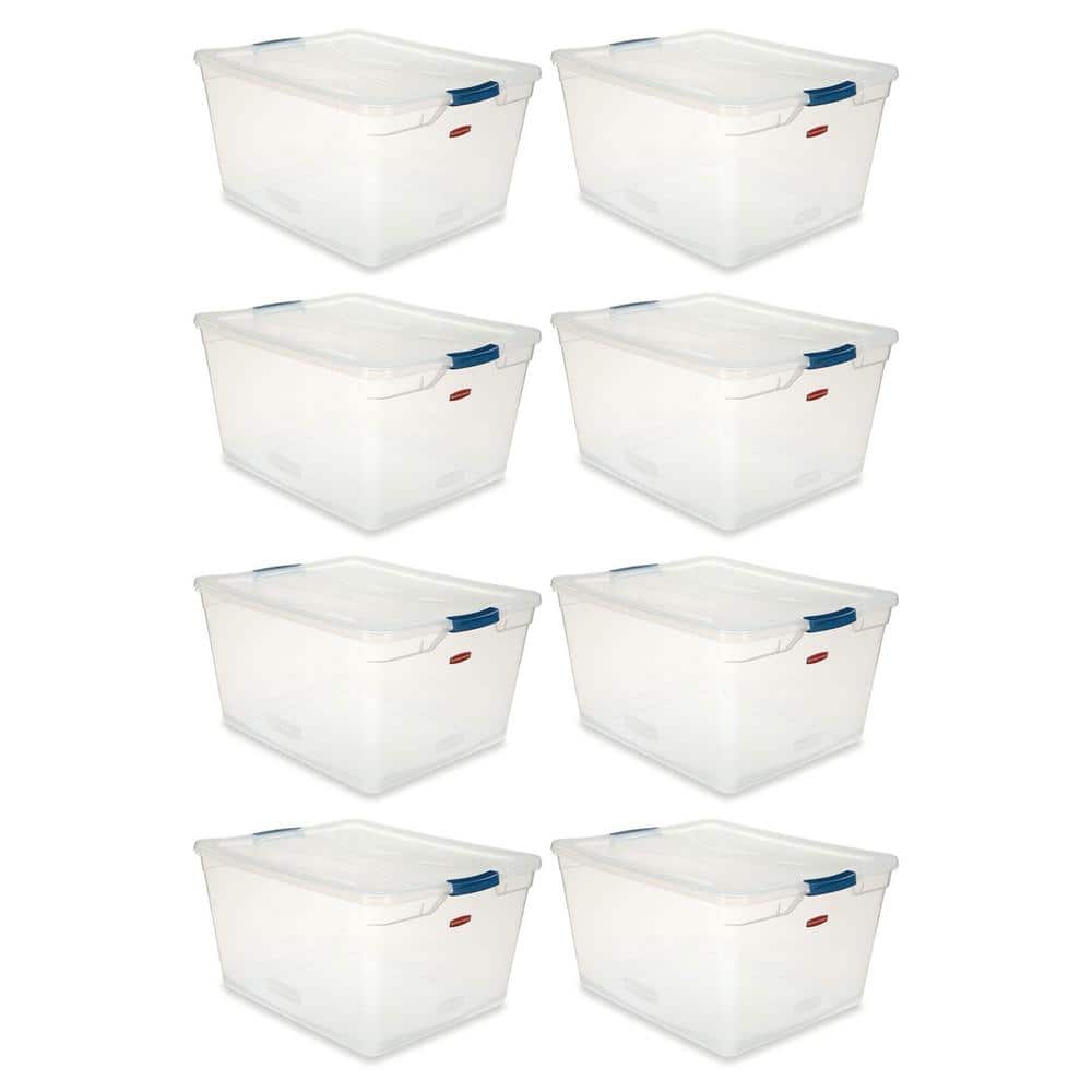Cleverstore 71 qt. Latching Plastic Storage Container and Lid (8-Pack ...