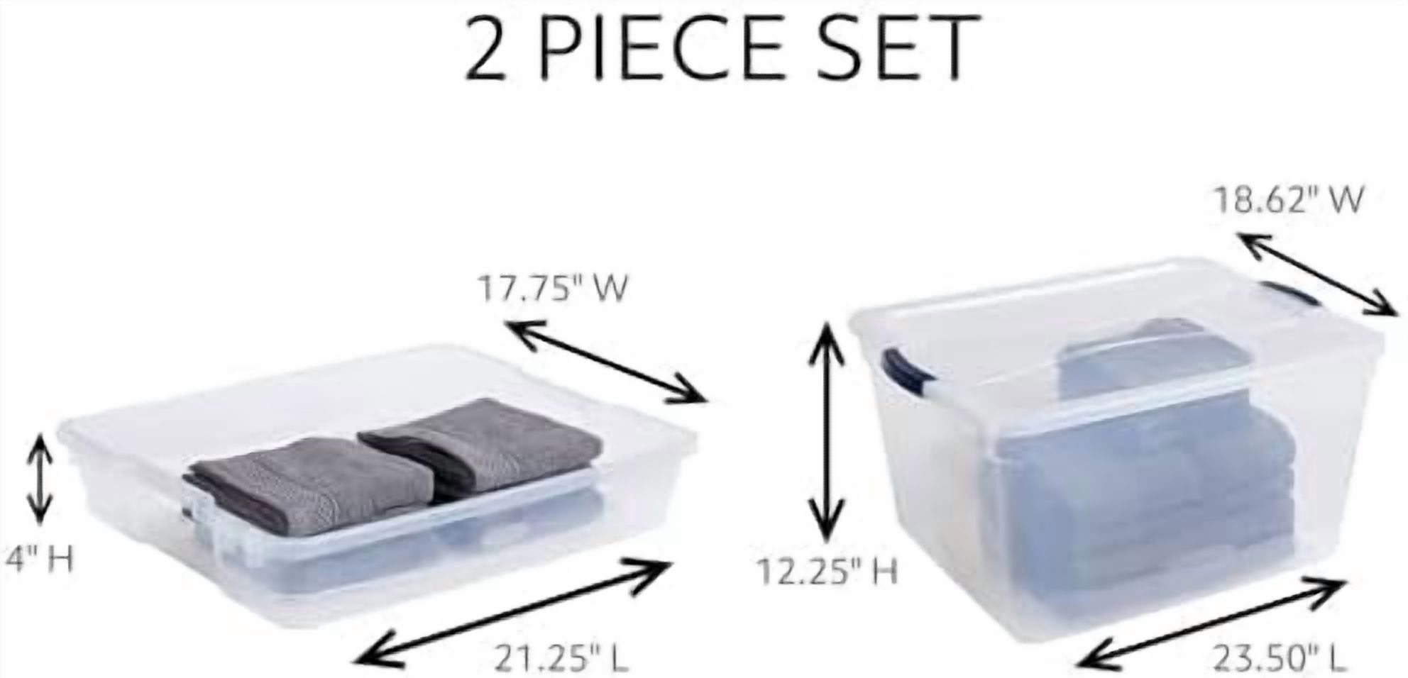 Cleverstore 74 Qt Clear Storage Bins with Lids and Nesting Tray, 4-Pack ...