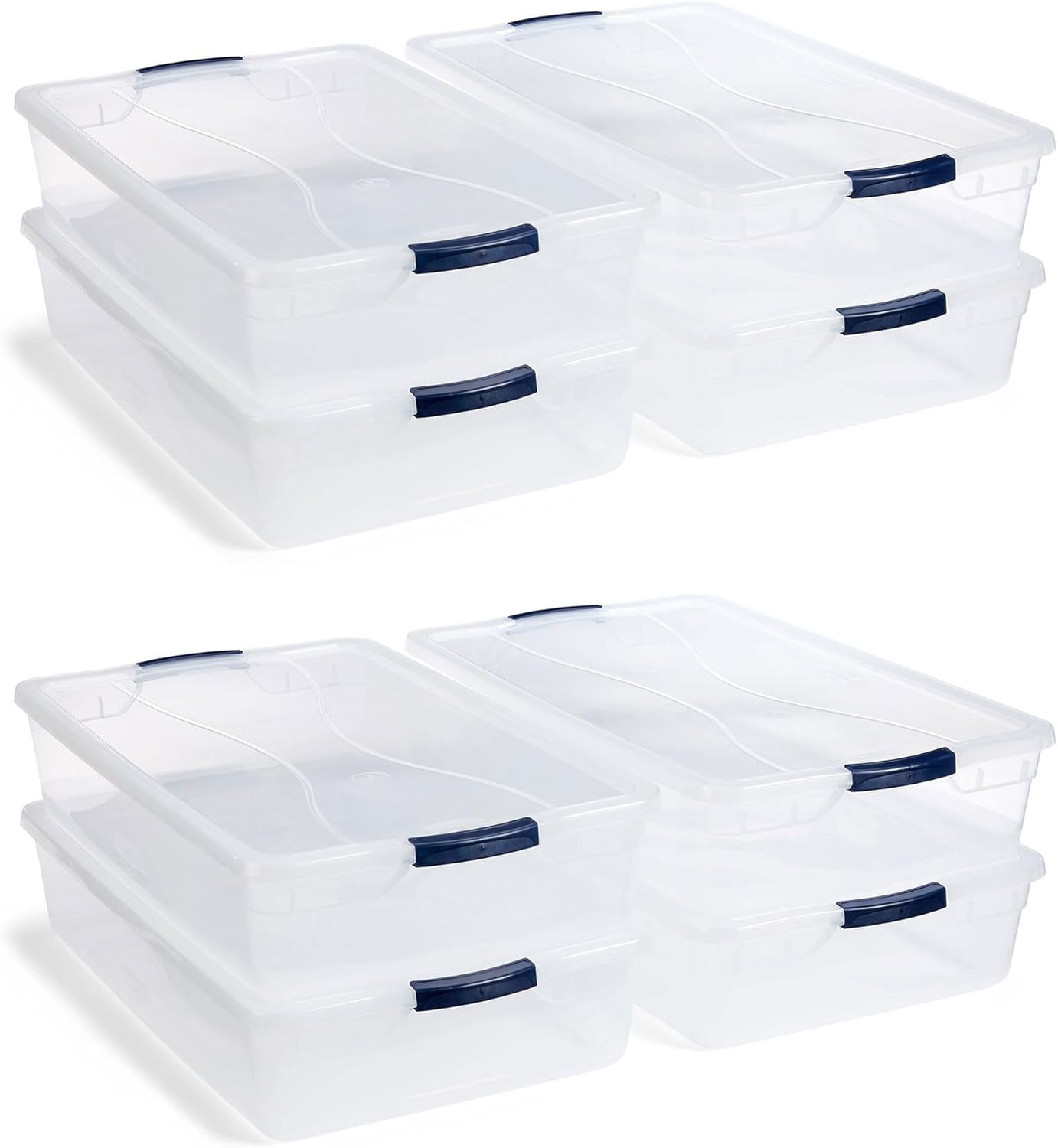 Cleverstore 95 Quart Clear Stackable Large Plastic Storage Containers with Lids for Office and ...