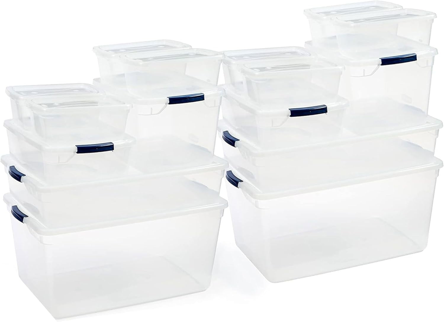 Cleverstore 95 Quart Clear Stackable Large Plastic Storage Containers with Lids for Office and ...