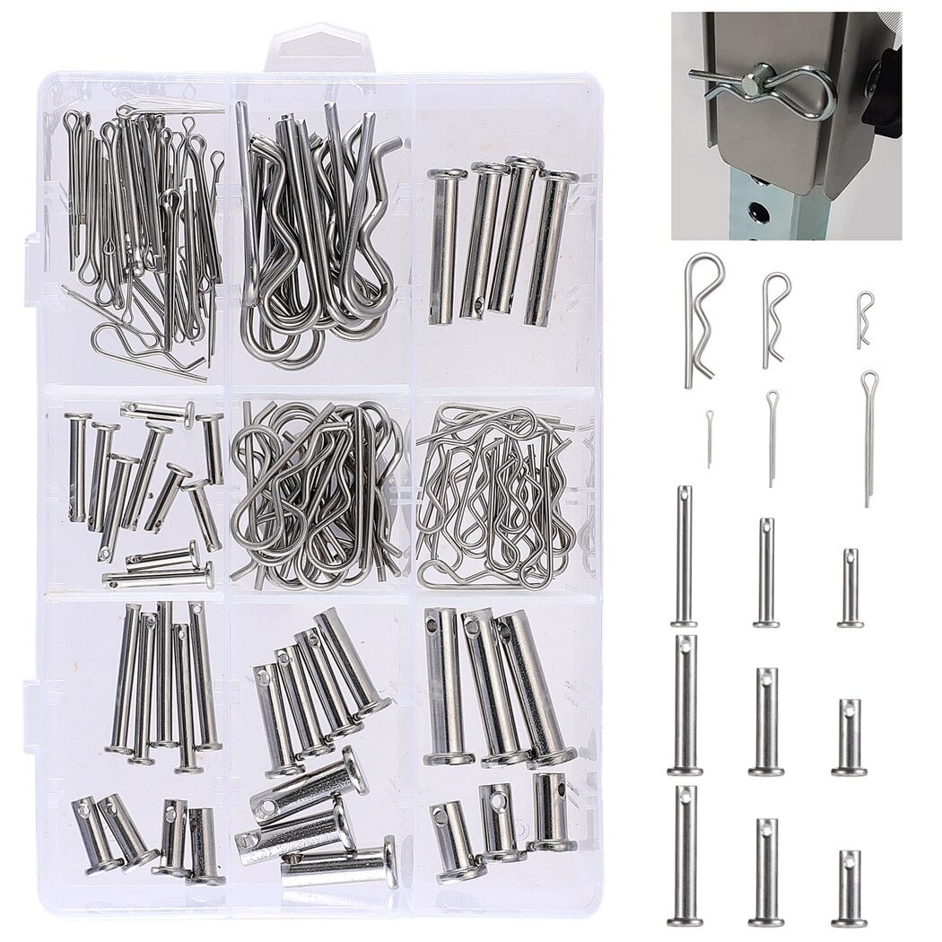 Clevis and Clips Assortment Kit, 122PCS M6 M8 Clevis Pins and M1.5 M2 ...