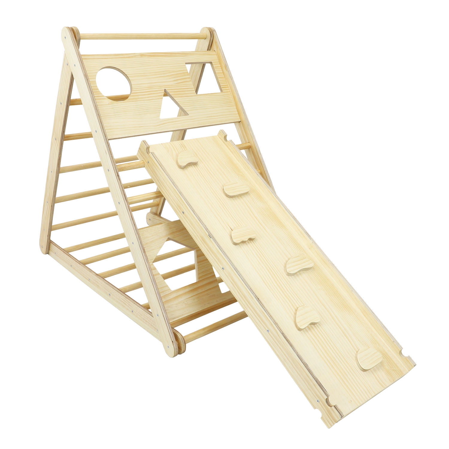 Clevr XL Wooden Triangle Climber with Reversible Climbing Ramp/Slide ...