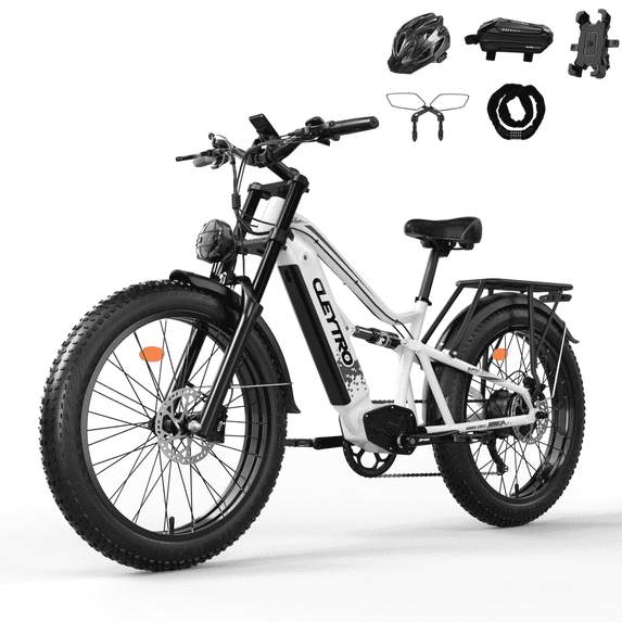 Cleytro 750W Adult Electric Bike, 26 Inch Fat Tire, 52V 19Ah Removable ...