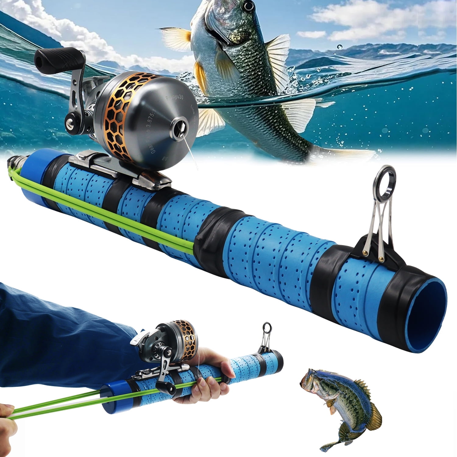 Clianle Catapult Fishing Rod, Portable Shooting Bait Fishing Tool ...