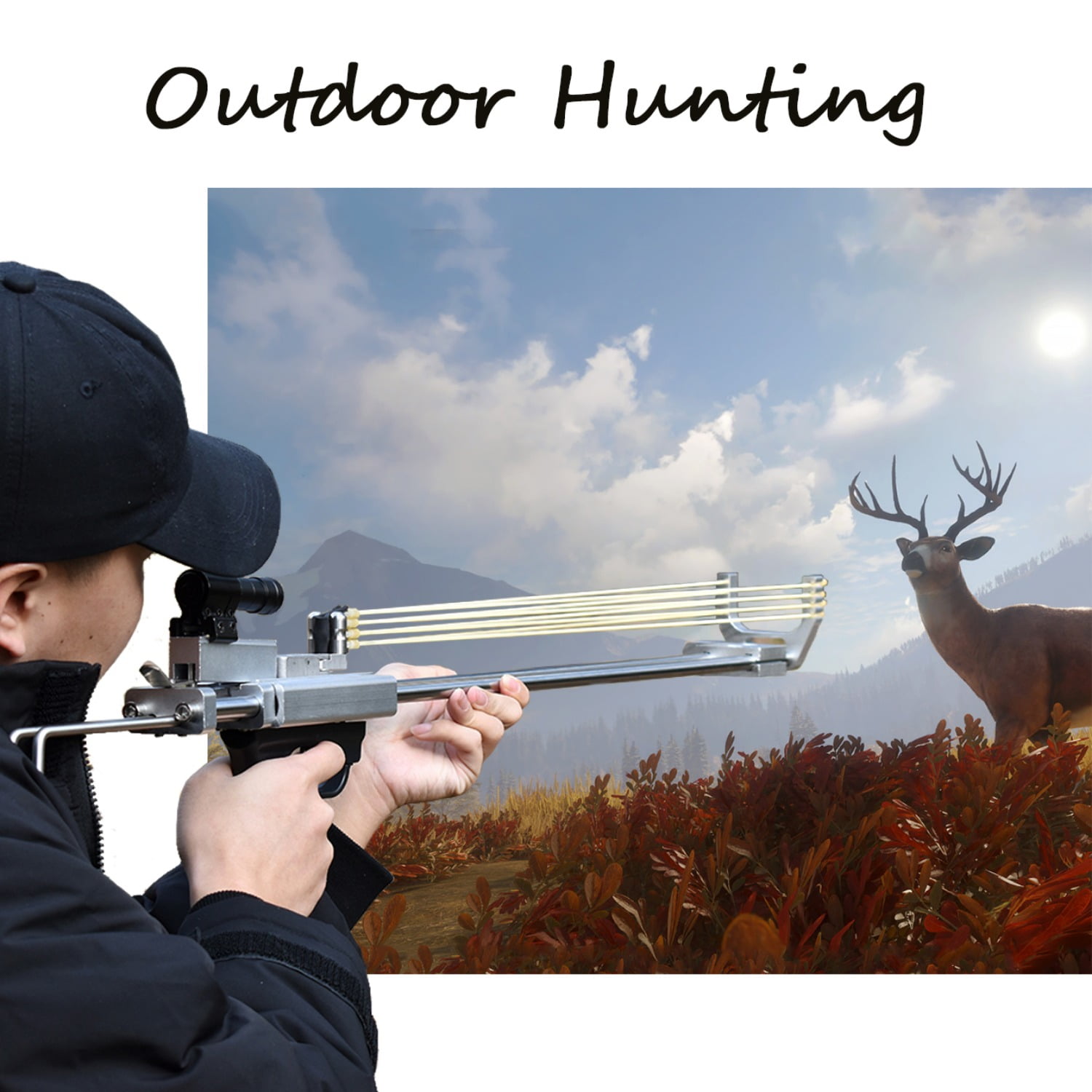 Clianle Outdoor Hunting and Fishing Slingshot Set, Extendable Shooting ...