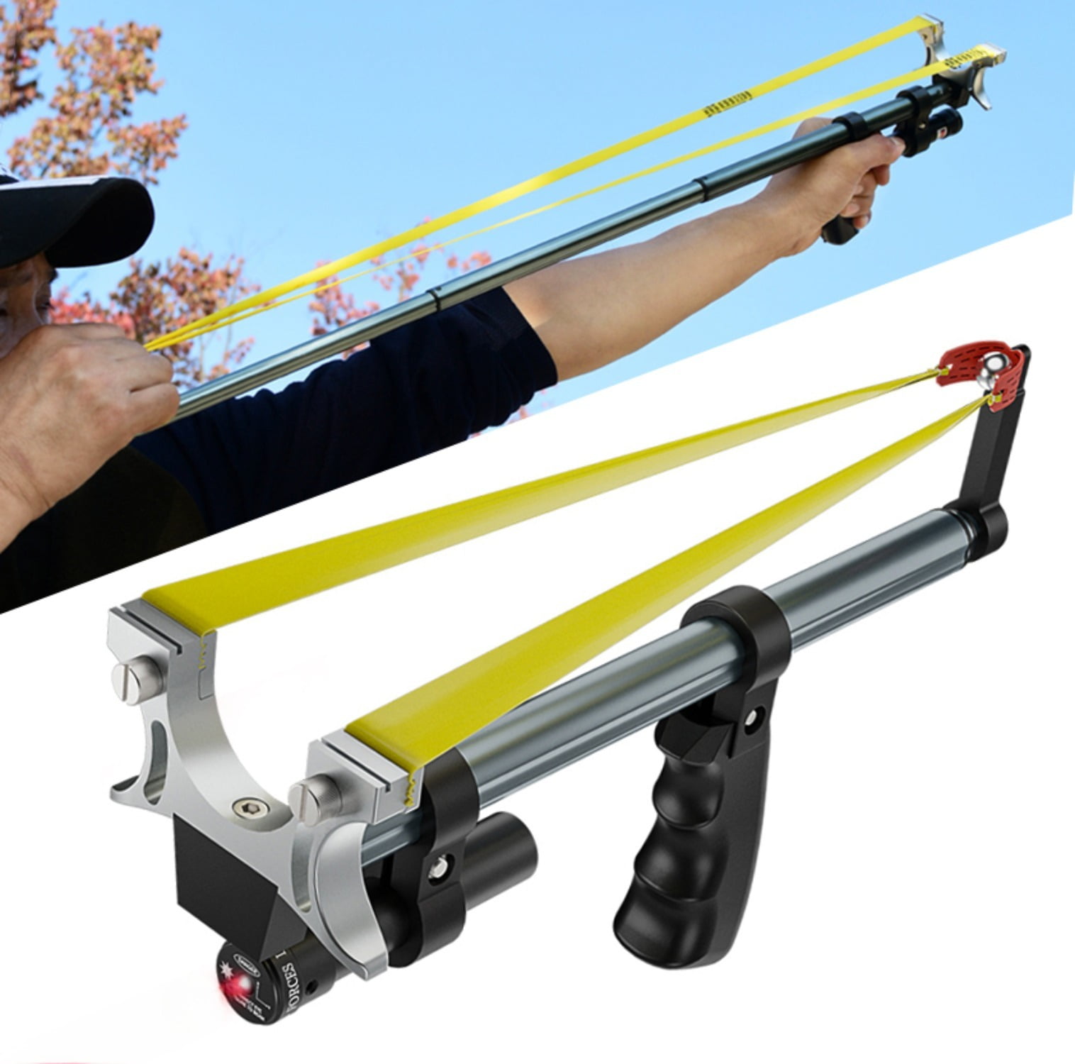Clianle Portable Wilderness Hunting Shooting Slingshot with Adjustable ...