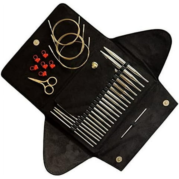 Click Basic - Interchangeable Needle Set, Gold Scissors, Cords, Stitch ...