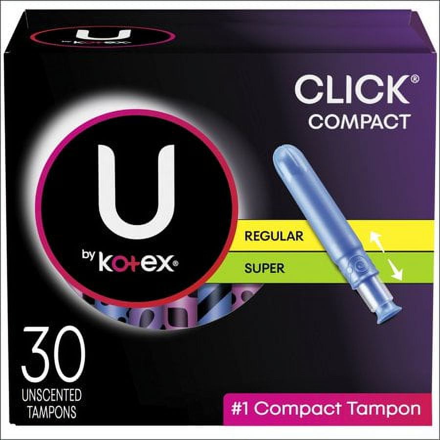 Click Compact Tampons, Multipack, Regular/Super Absorbency - 30.0 Ea ...