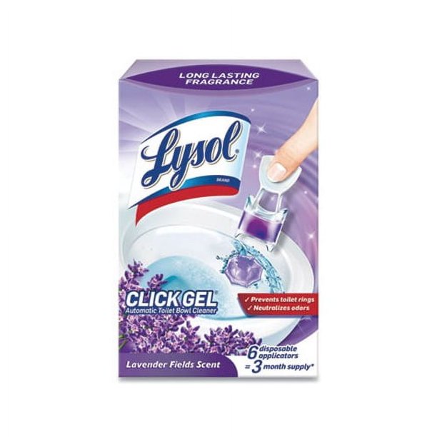 Click Gel Automatic Toilet Bowl Cleaner Lavender Fields, 6/Box, 4 Boxes ...