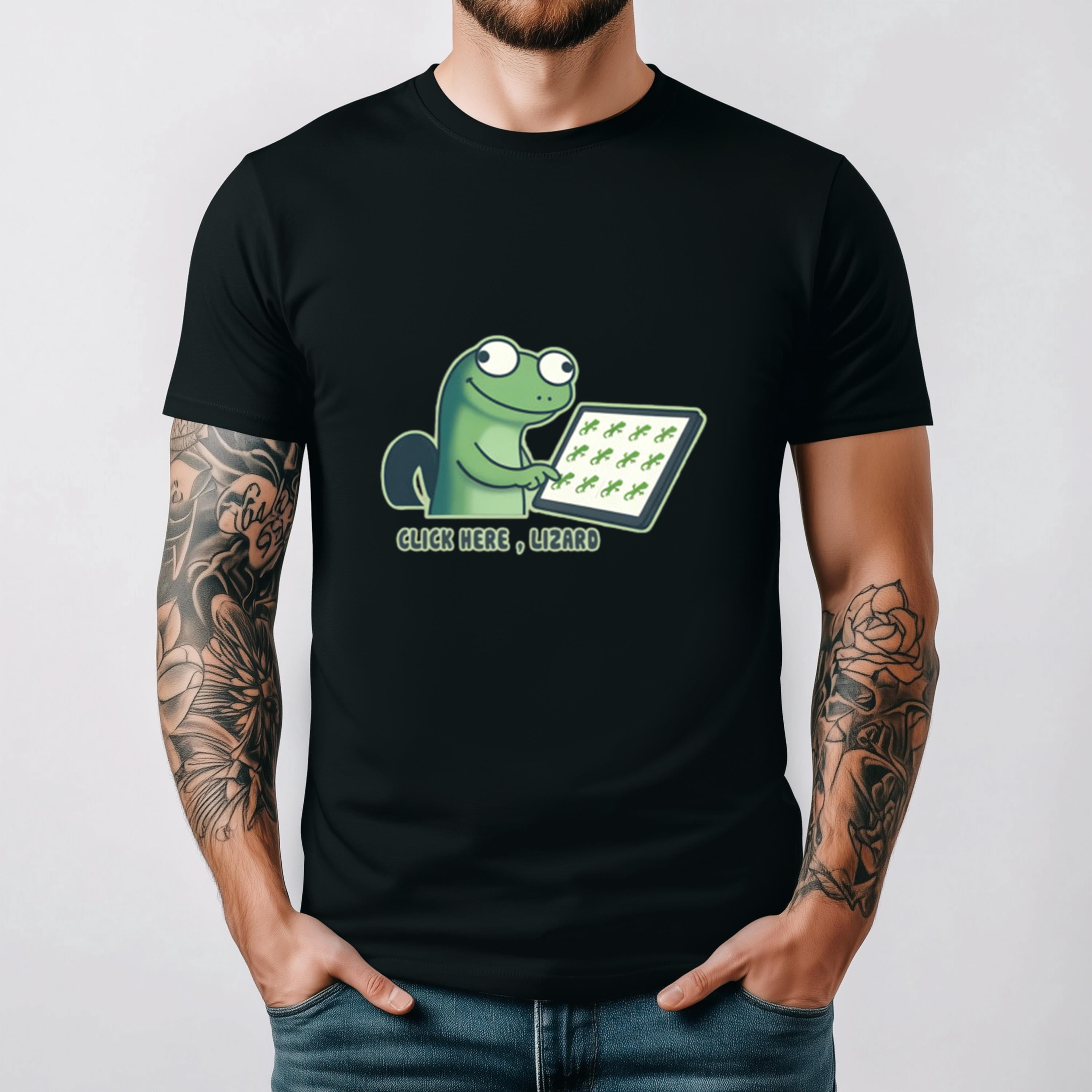 Click Here Lizard Funny Meme Humor Internet Culture Graphic Unisex T ...