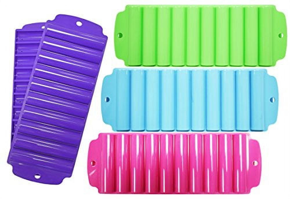 Click Home Design Reusable Plastic Ice Roll Trays with Lid, Freezer ...