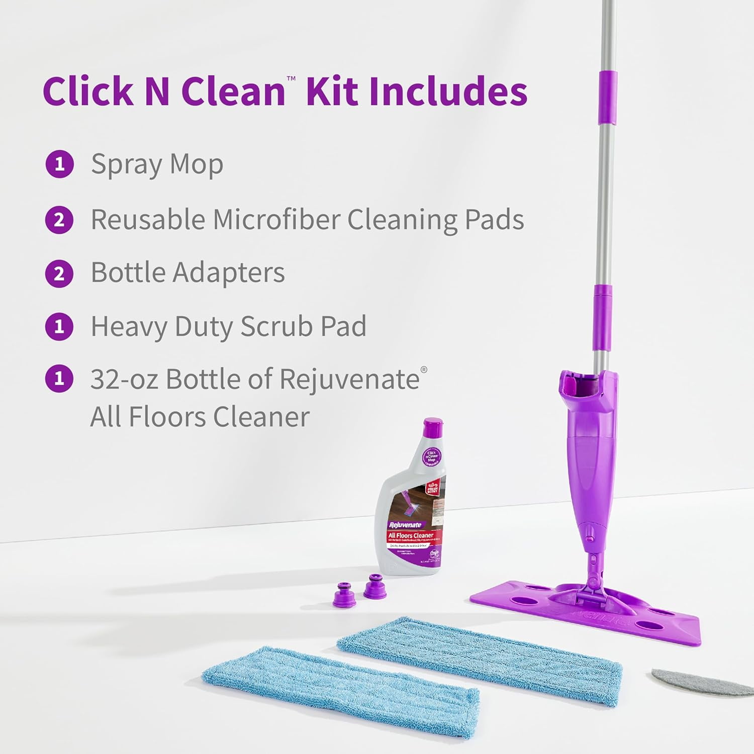 Click N Clean Multi-Surface Spray Mop All-in-One Kit Cleans and ...