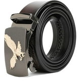 Click Sliding Eagle Belt with Automatic Buckle, Genuine Leather Ratchet ...