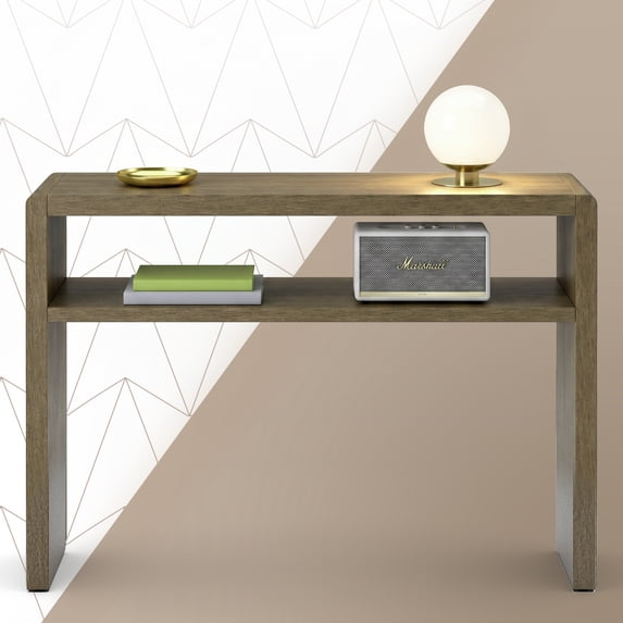 Click365 Linea 47" Wood Console Table with Storage Shelf, Waterfall ...
