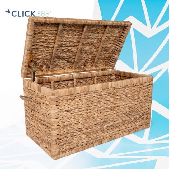 Click365 Storage Trunk Farmhouse Style Large Deep Woven Natural Wicker ...
