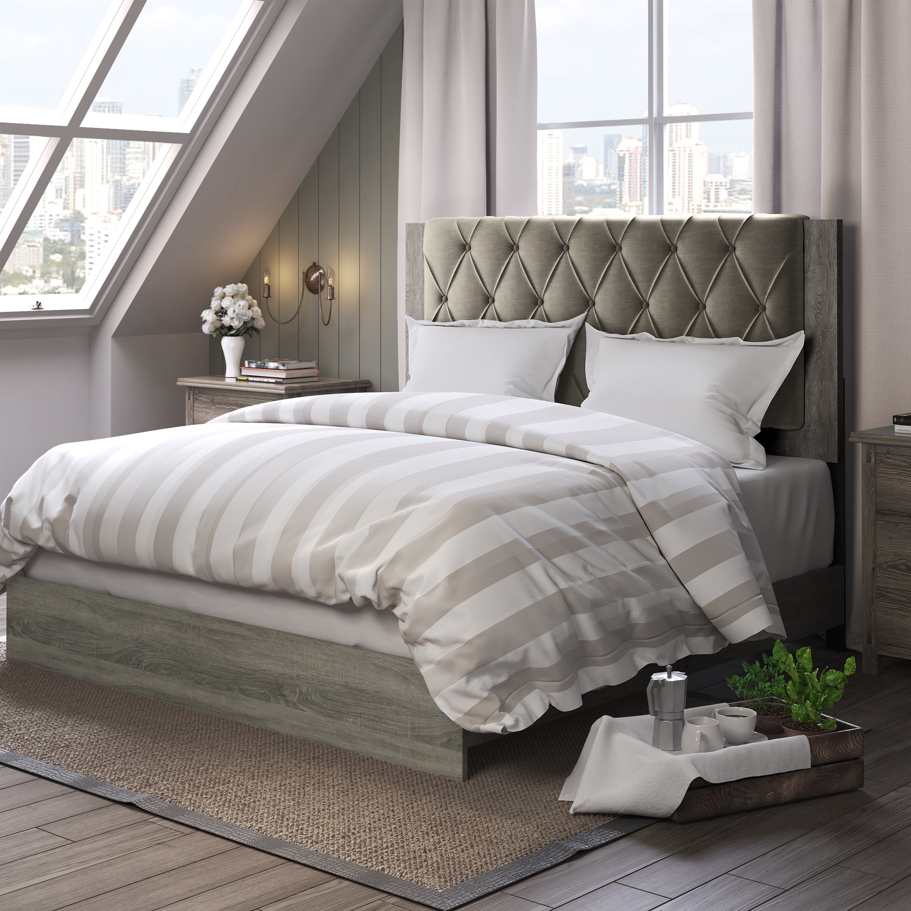 ClickDecor Kenton Platform Bed King Size Gray - Walmart.com