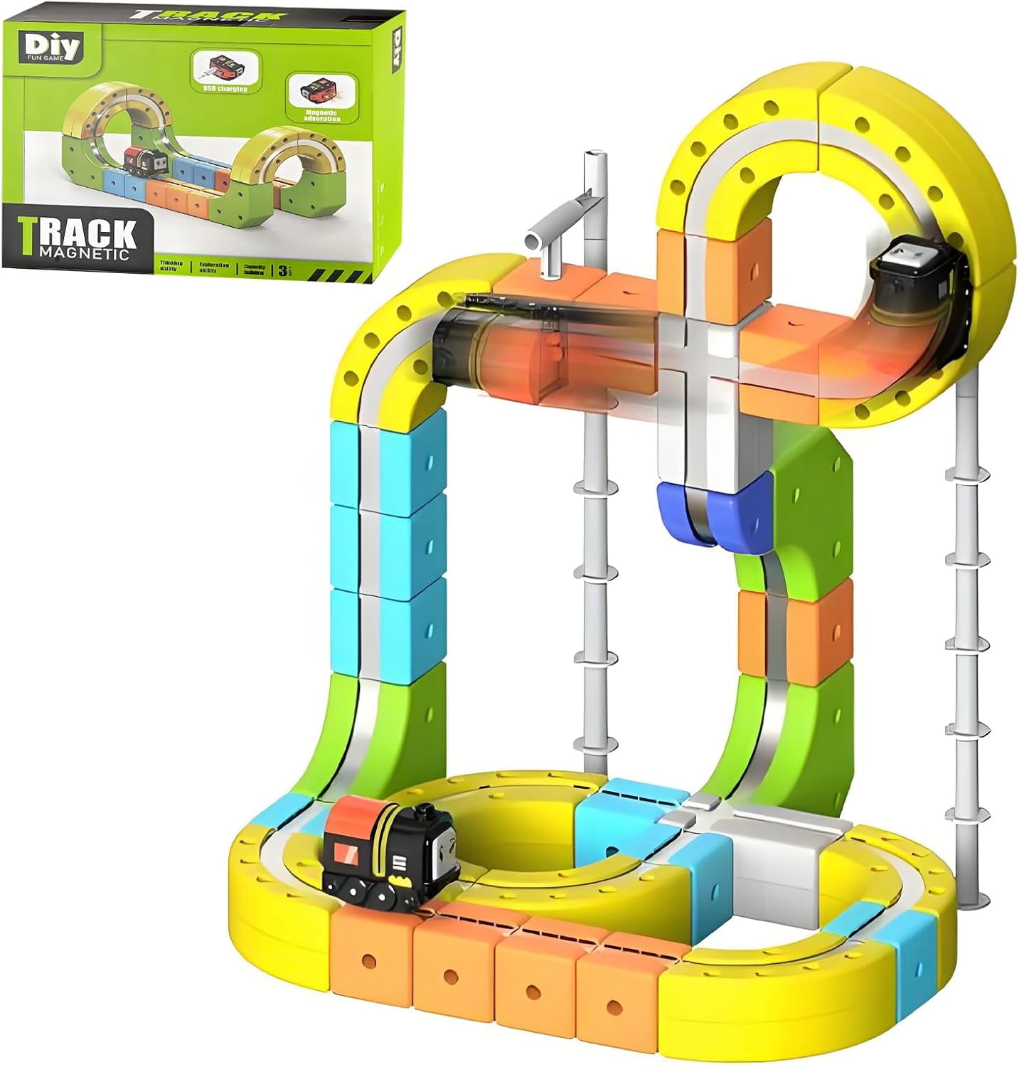 Clickrail Electric Train Set Flexible Race Track, Electric Train with ...