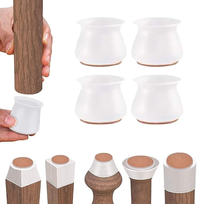 Clickswift Silicone Square Chair Leg Covers to Prevent Scratches Reduce ...