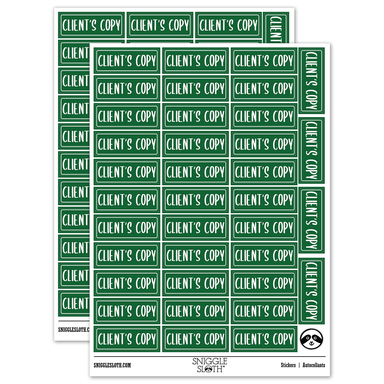 Client's Copy Sticker Set - Dark Green - Gloss Finish - 1.5" Small ...
