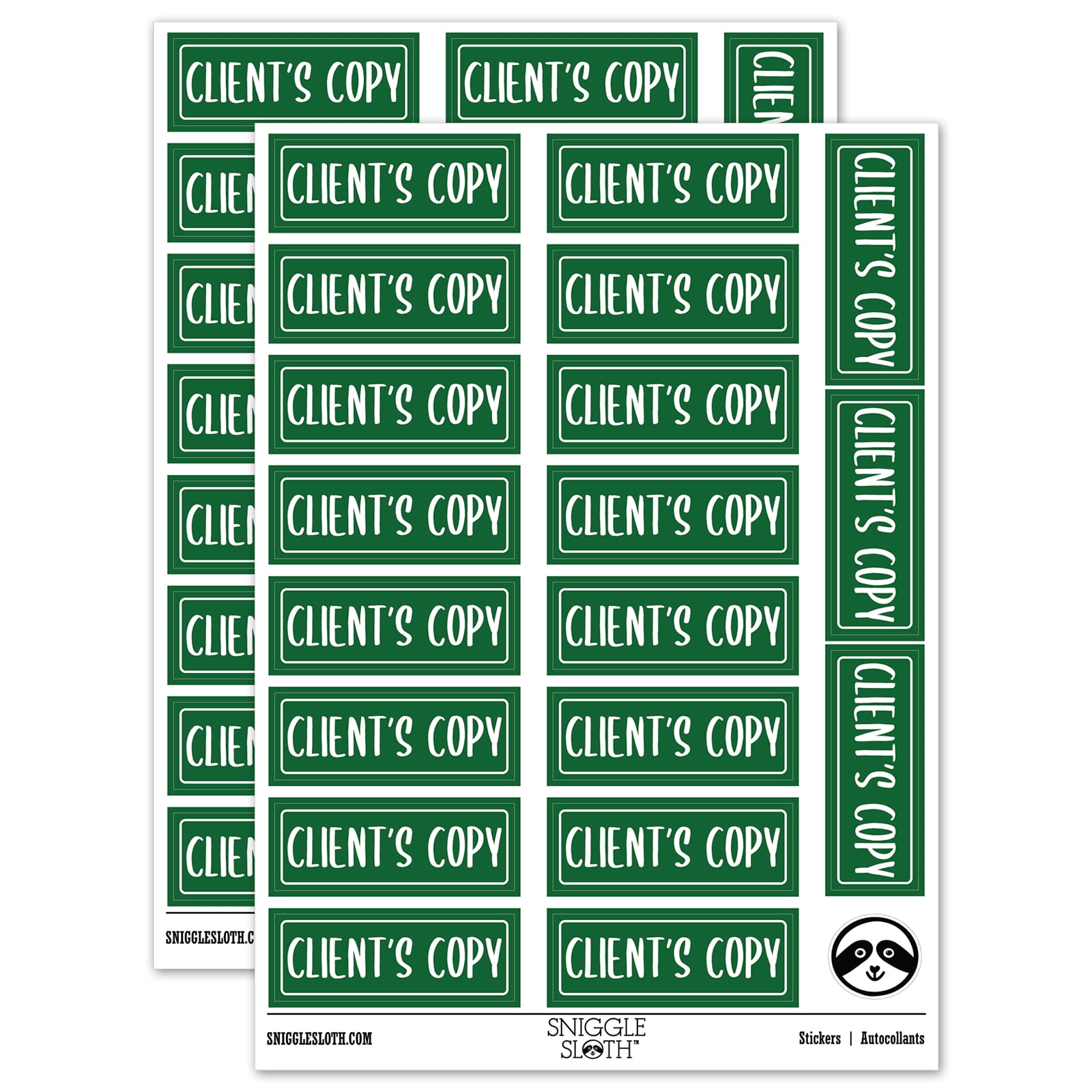 Client's Copy Sticker Set - Dark Green - Matte Finish - 2.00" Large ...