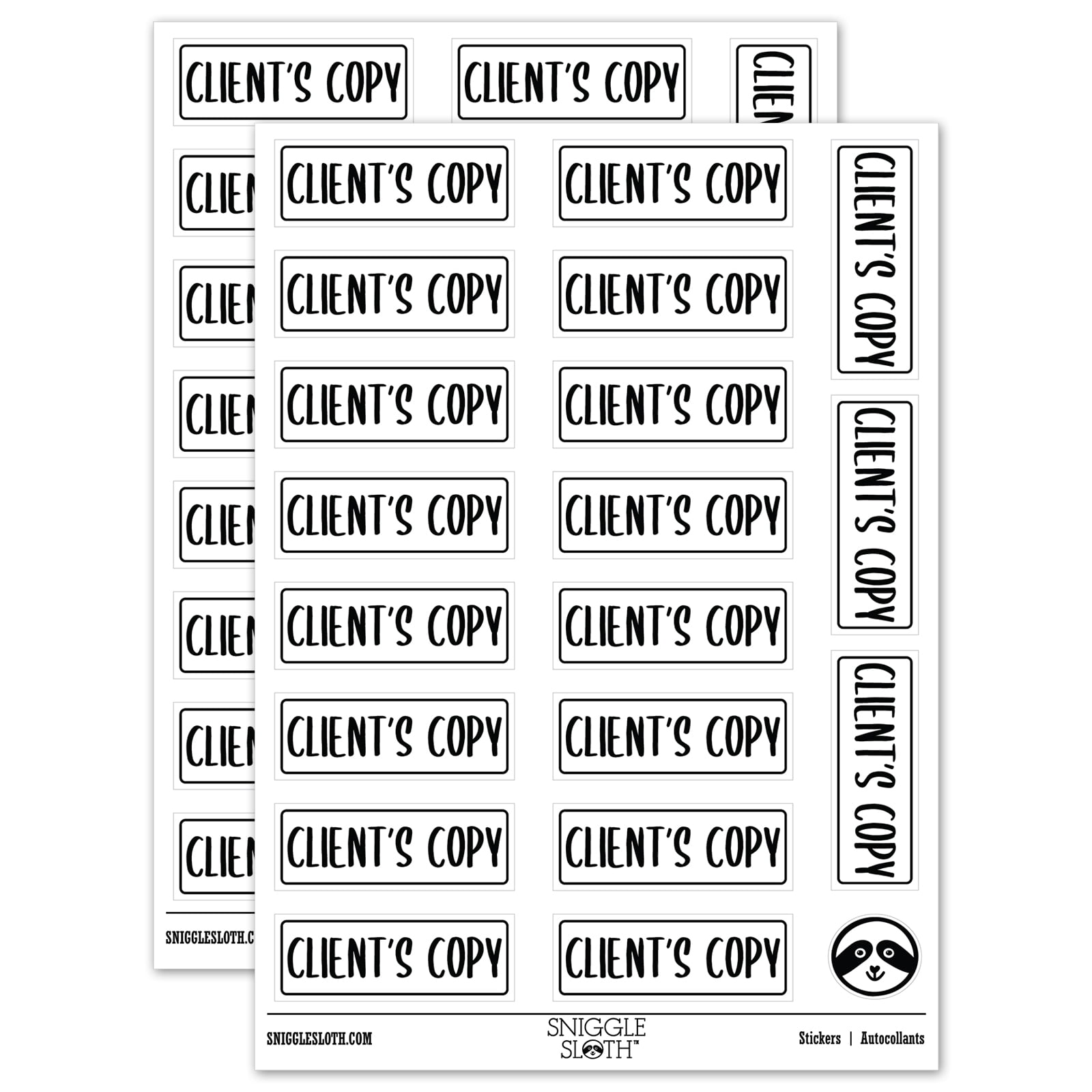 Client's Copy Sticker Set - White - Gloss Finish - 2.00" Large ...
