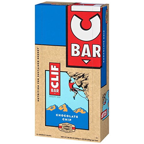 Clif Bar Chocolate Chip, 2.4 oz, 12 Count - Walmart.com