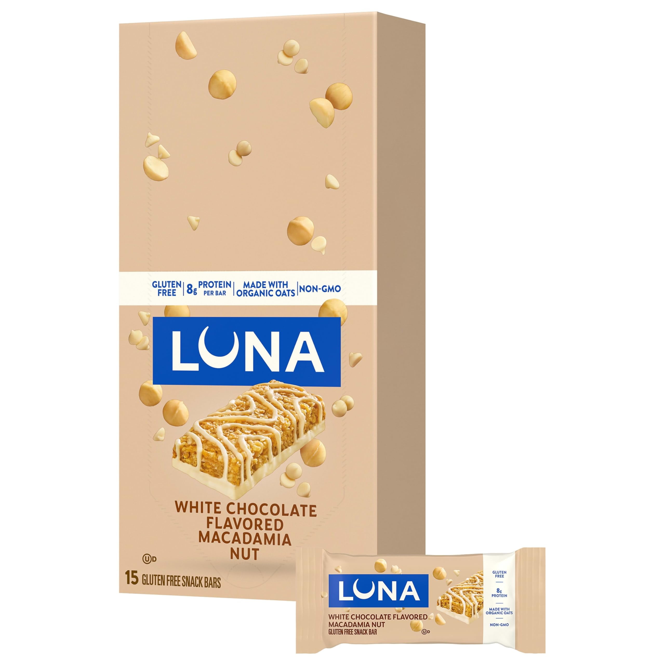 Clif, Bar Luna White BCF26 Chocolate Macadamia 15 Count, 25.35 Ounce ...