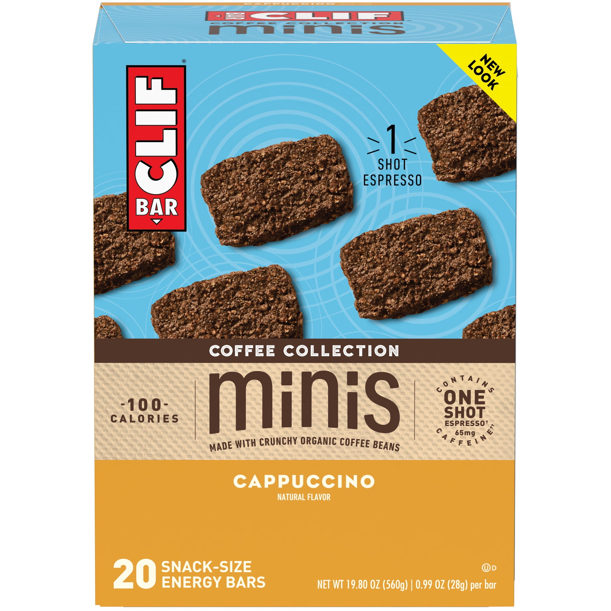 Clif Bar Minis, Coffee Collection Energy Bars, Cappuccino, 20 Ct, 0.99 ...
