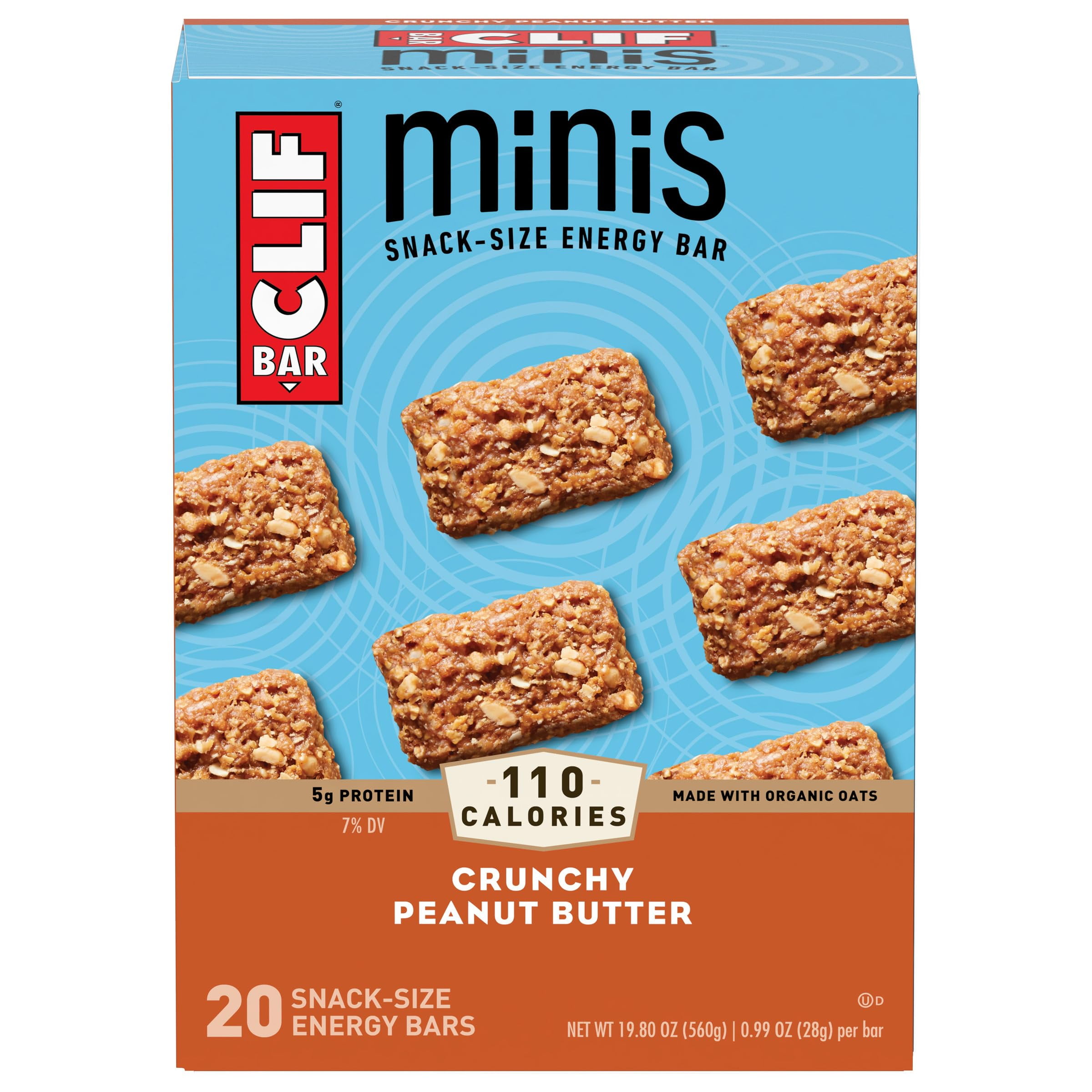CLIF BARS - Mini MGF3 Energy Bars - Crunchy Peanut Butter -Made with ...