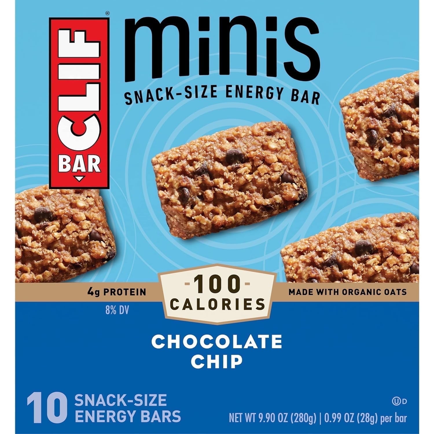 Clif Bar Minis Snack Size Energy Bars Chocolate Chip - 10 Bars ...
