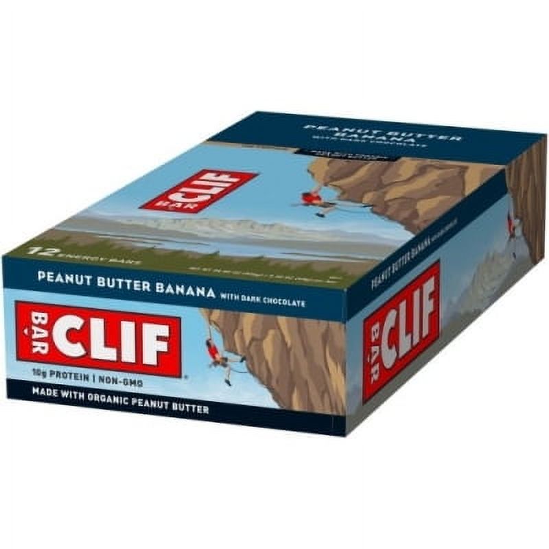 Clif Bar - Peanut Butter Banana with Dark Chocolate Flavor - Made with Organic Oats - 10g ...