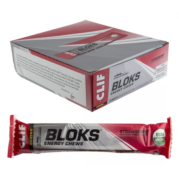 CLIF BLOKS Organic Strawberry Energy Chews - Quick Carbs Sports Pack ...