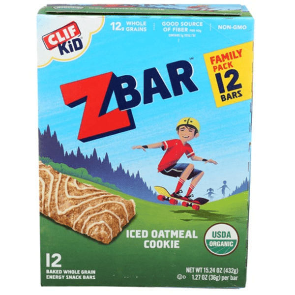Clif Kid Organic Iced Oatmeal Cookie Z Bars 12 Pack 1.27 oz - Pack of 3 ...