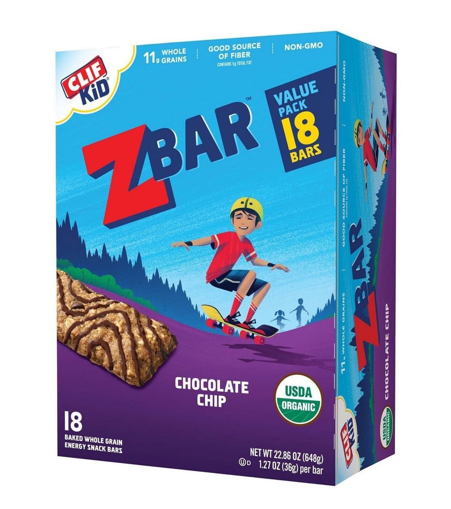 Clif Kid Zbar Chocolate Chip -- 18 Bars - Walmart.com