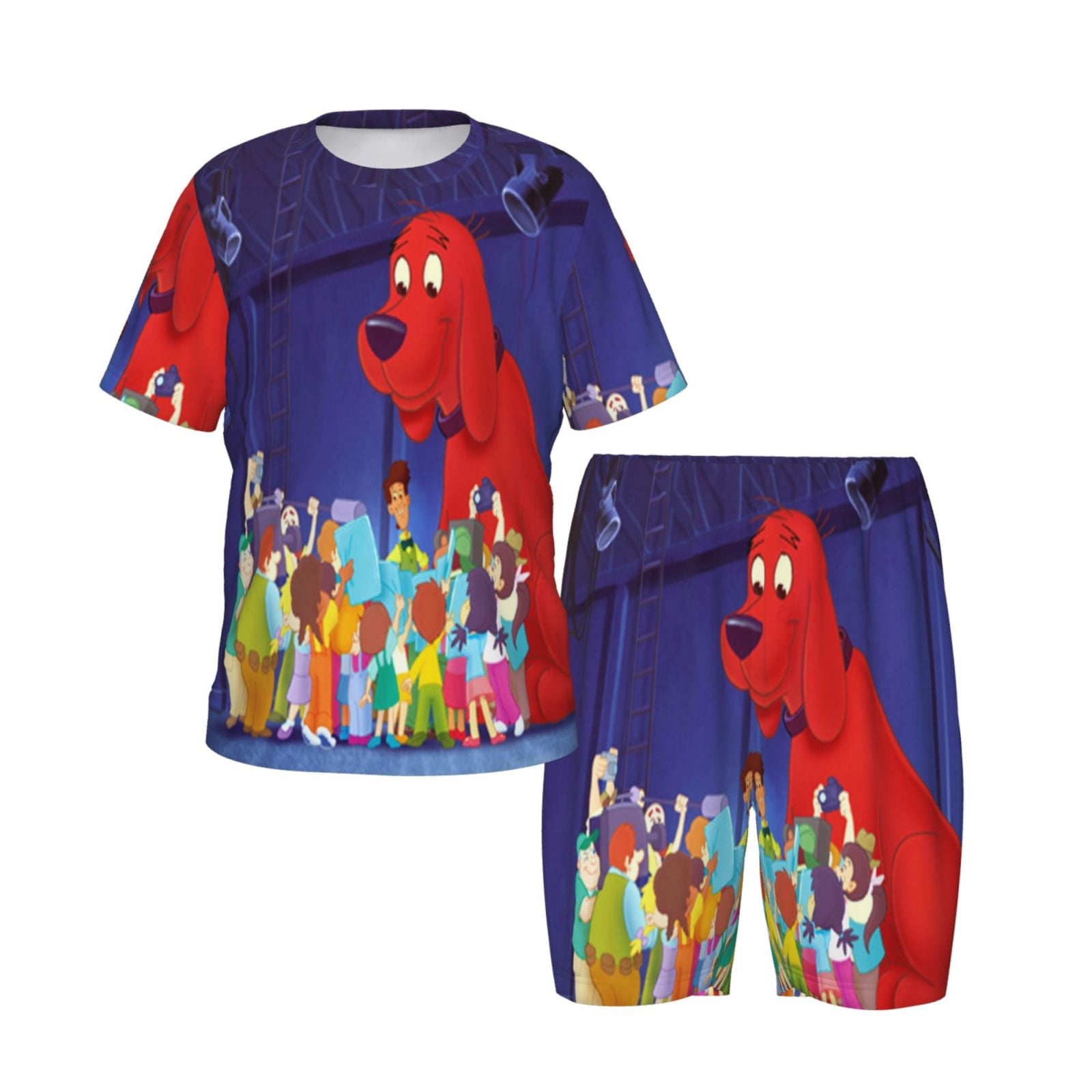 Clif-ford Big Red Dog Pajamas Set Summer Cartoon Printed Short Set Kid ...