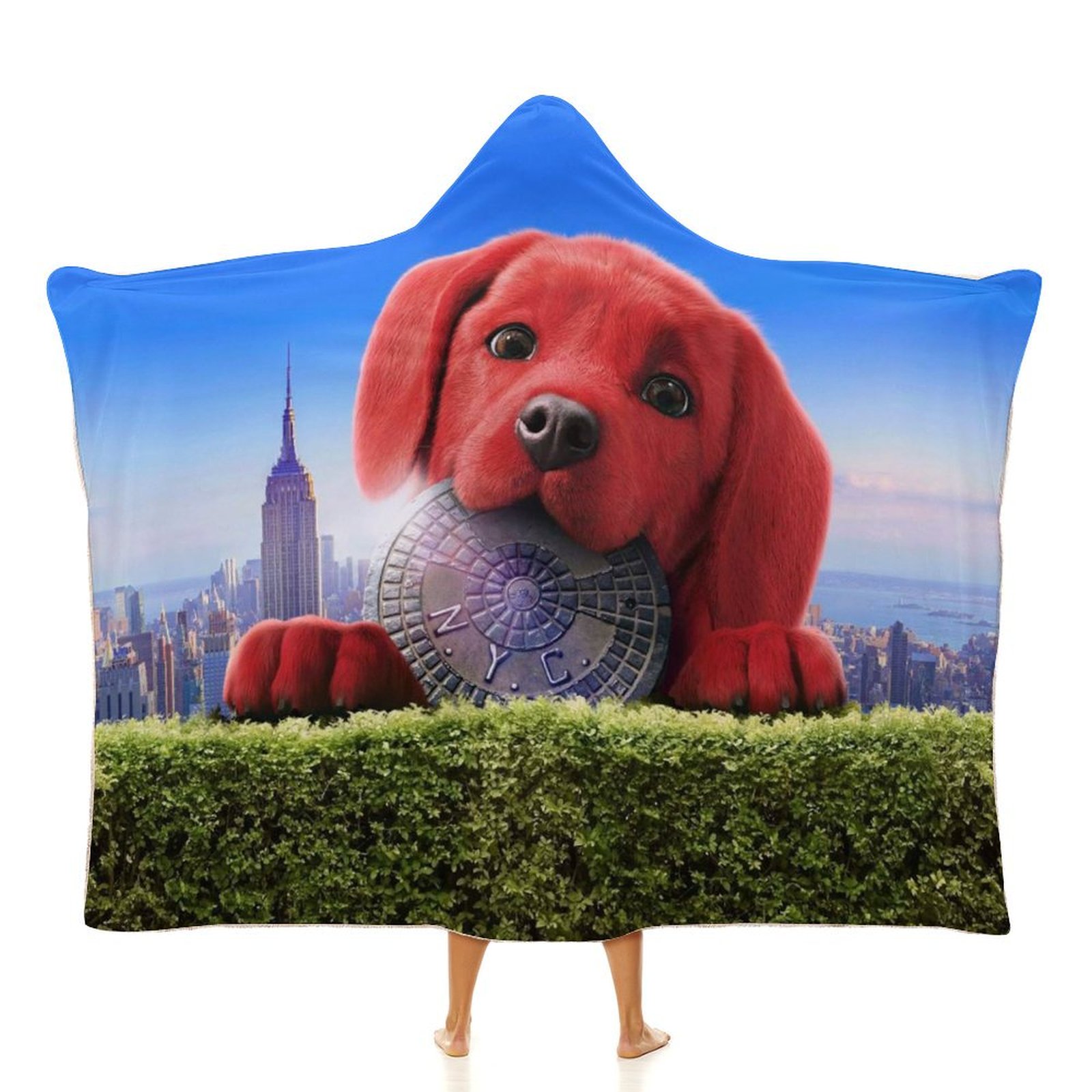 Clif-ford Big Red Dog Wearable Hooded Blankets Throw Cloak Blanket for ...